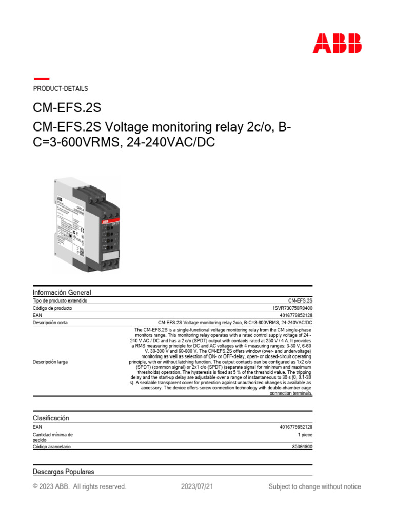 1SVR730750R0400 CM Efs 2s | Download Free PDF | Relay | Switch