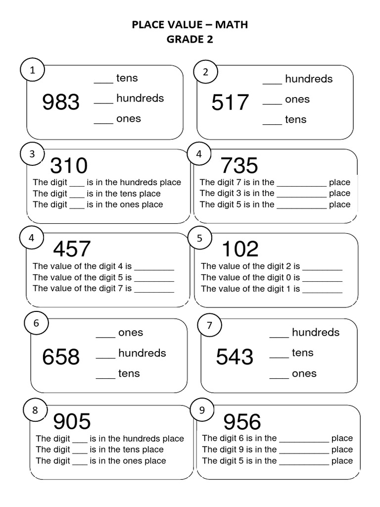 Place Value Grade 2 | PDF