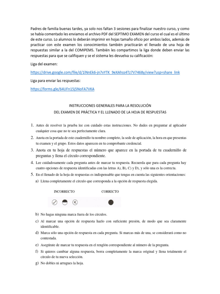 Examen Comipems 2023 (Final) | PDF