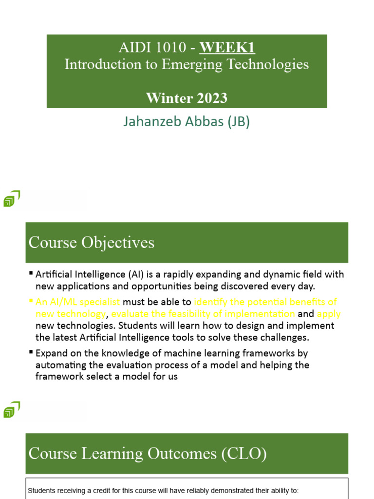 AIDI 1010 WEEK1 v1.6 | PDF | Artificial Intelligence | Intelligence (AI) & Semantics