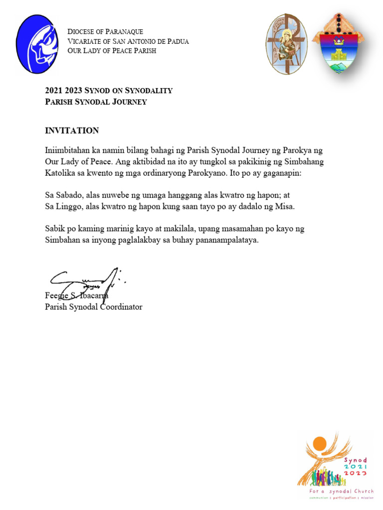 Synod Invitation | PDF