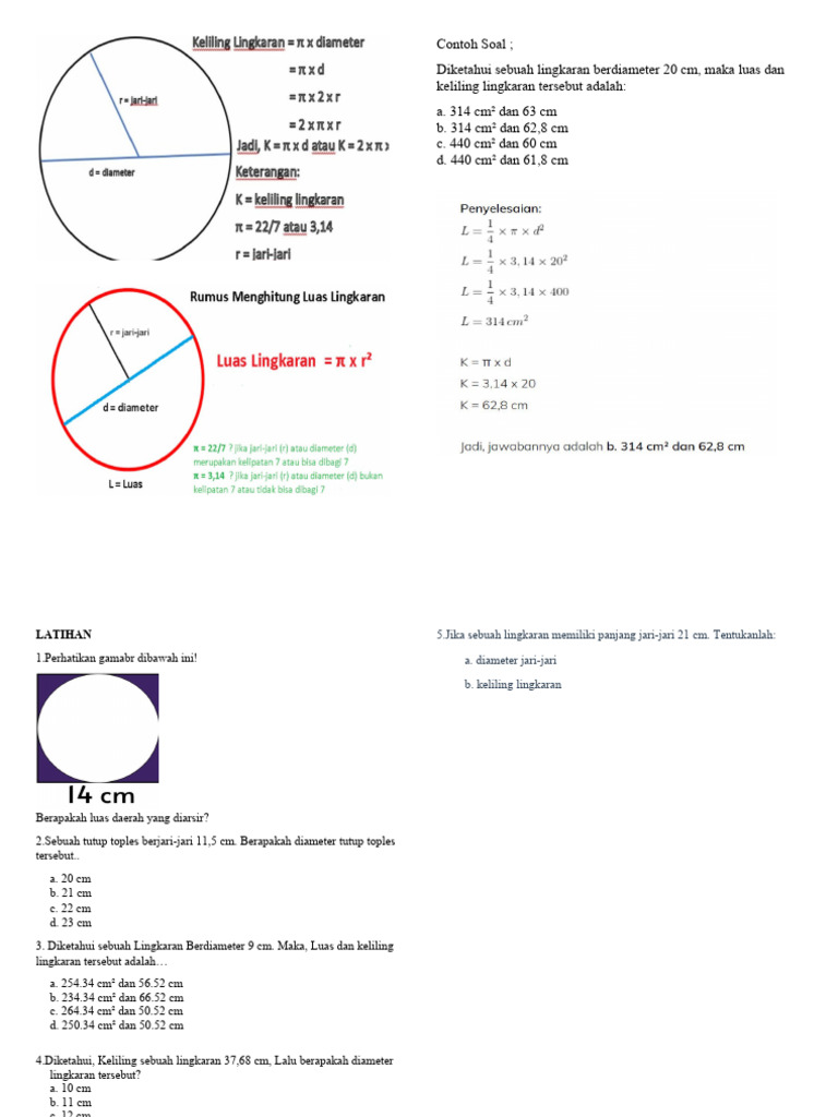 Diameter dan Keliling Lingkaran | PDF
