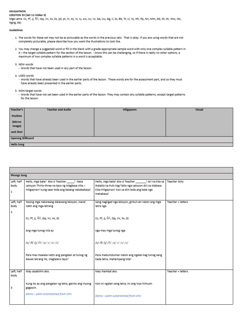 BRP Hiligaynon Script S11-L33 | PDF