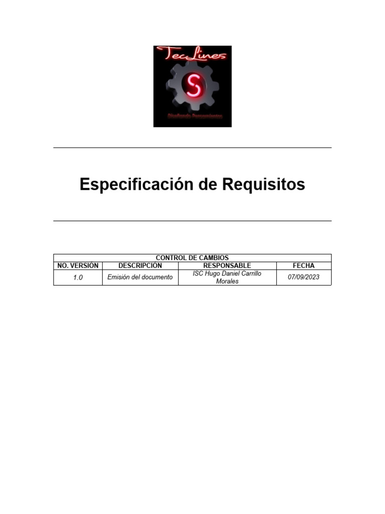 Especificación de Requisitos-V1 | PDF | Software | Usuario (informática)