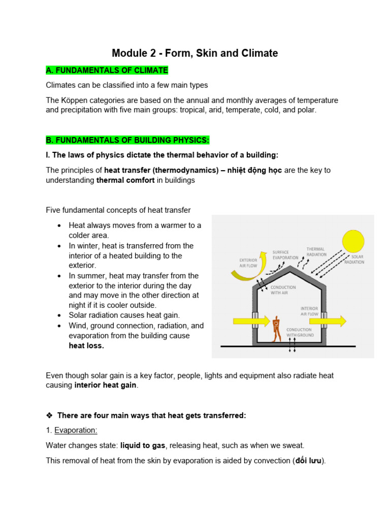 Module 2 - Form, Skin and Climate | PDF | Heat Transfer | Building ...