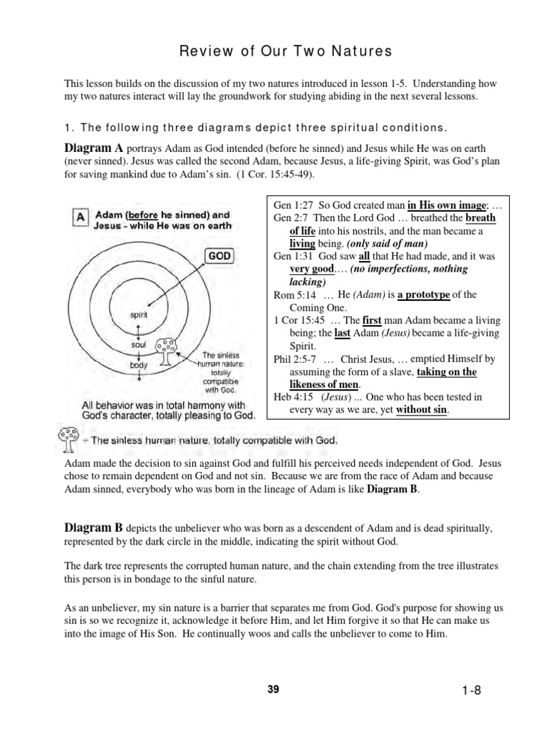 Lesson 1 8 Review of My Two Natures | PDF | Adam | Sin