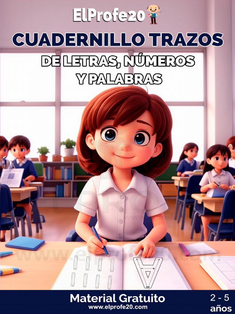 Cuadernillo de Trazos de Letras Numeros y Palabras Elprofe20 | PDF