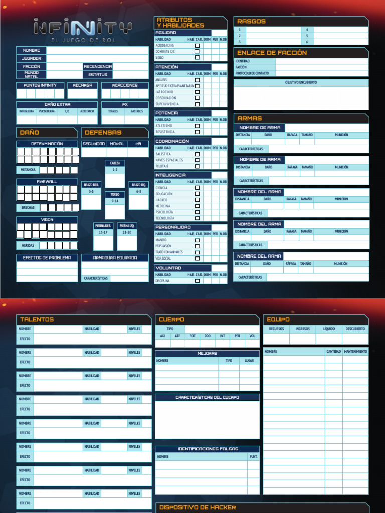 Infinity - Hoja - de - PJ Editable | PDF