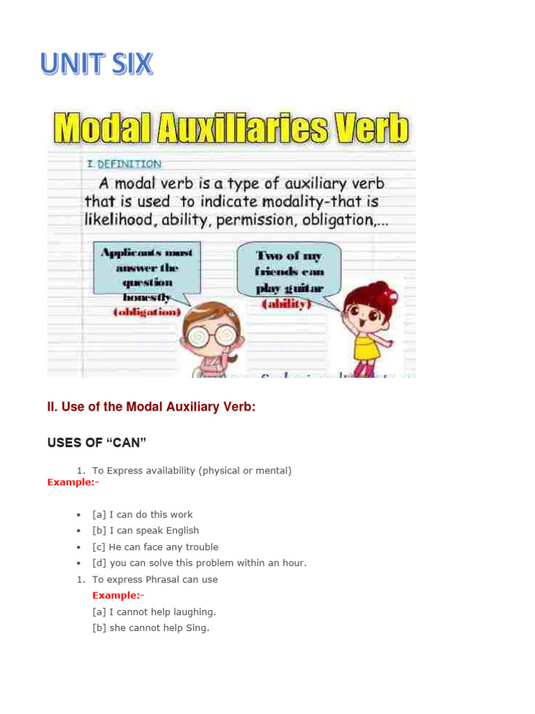Unit 6 Modal Verbs | PDF | Linguistic Typology | Linguistic Morphology