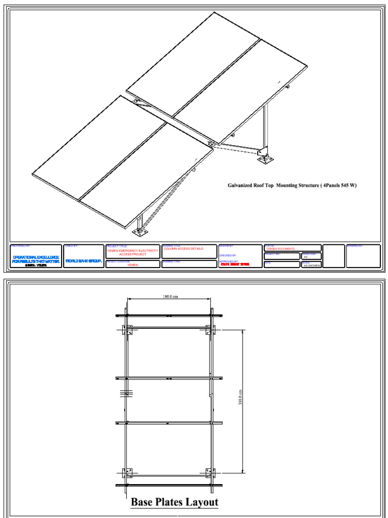 Galvanized RoofTop Solar Panel Mounting Structure | PDF | Manufactured ...