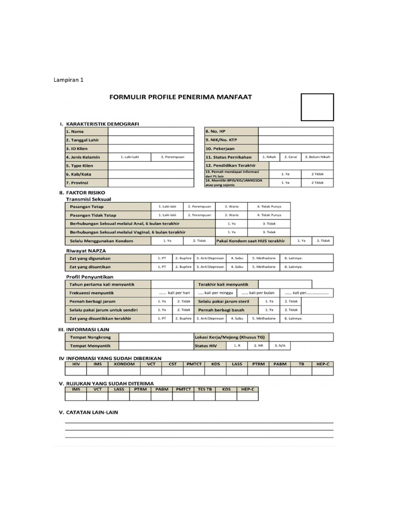 Form Penerima Manfaat | PDF