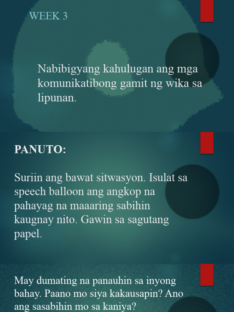 Nabibigyang Kahulugan Ang Mga Komunikatibong Gamit NG Wika | PDF