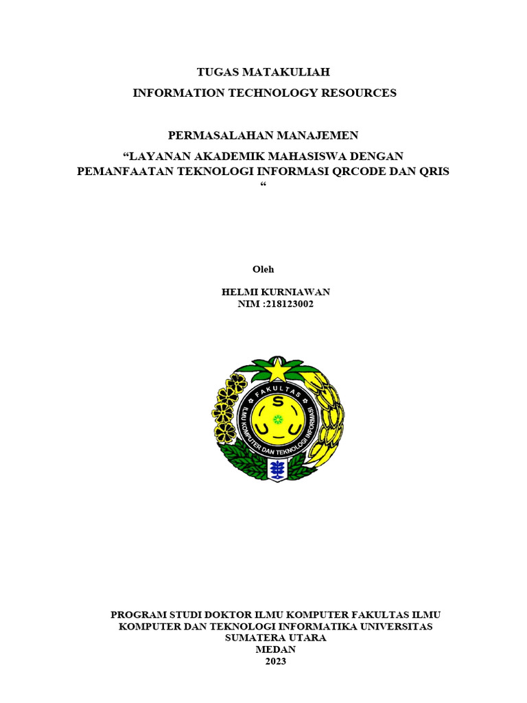 Tugas Matakuliah Information Technology Resources Helmi | PDF | Bisnis