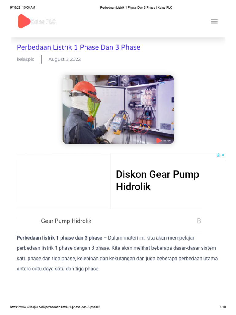 Perbedaan Listrik 1 Phase Dan 3 Phase - Kelas PLC | PDF