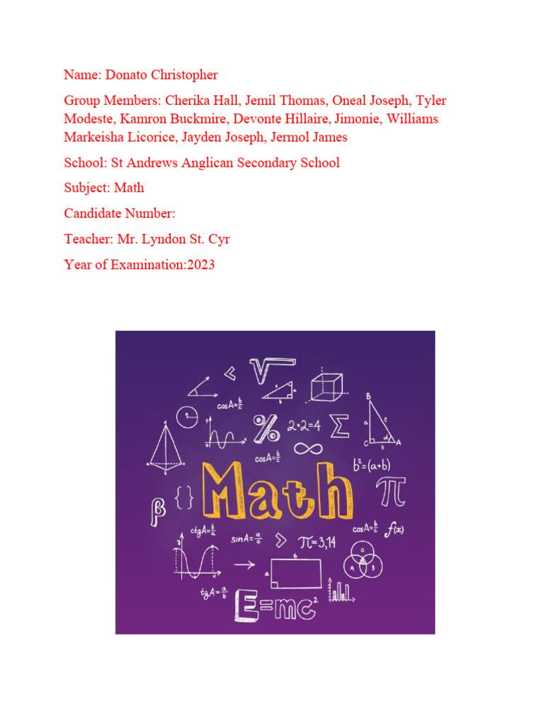 Math Sba Pdf Drink Volume