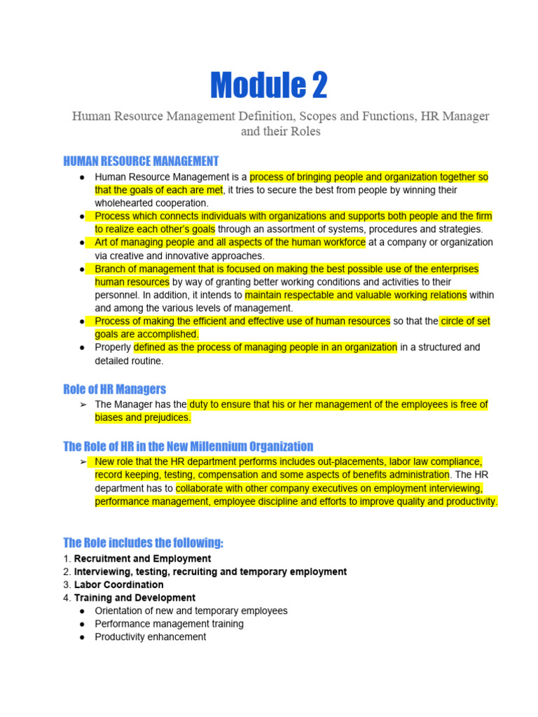 Human Resource Management Overview | PDF | Human Resource Management ...