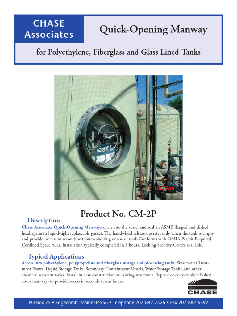 Quick-Opening Manway: Chase Associates | PDF | Materials | Building ...