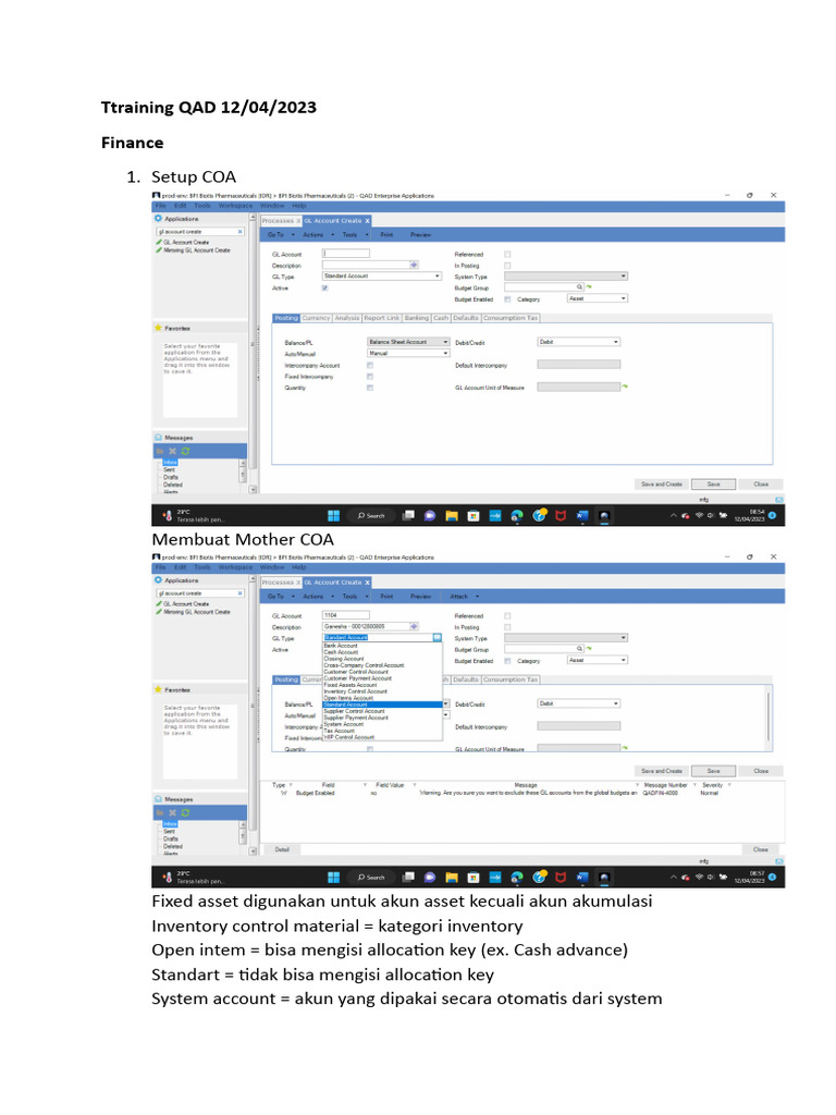 Training QAD 12042023 Finance | PDF | Pengelolaan Keuangan & Uang