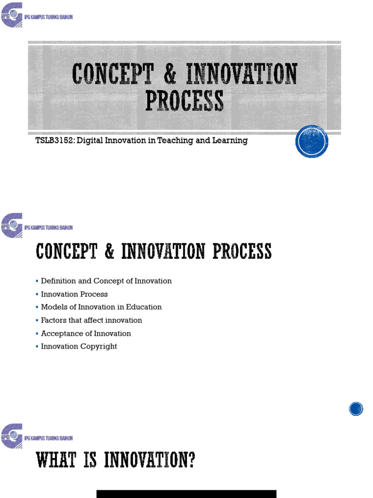 Topic 1 Concept and Innovation Process | PDF | Innovation | Creativity