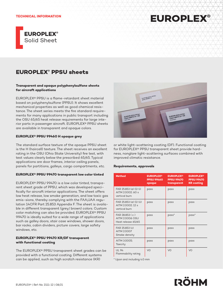 2111 12 EUROPLEX PPSU Aircraft | PDF | Building Materials | Materials