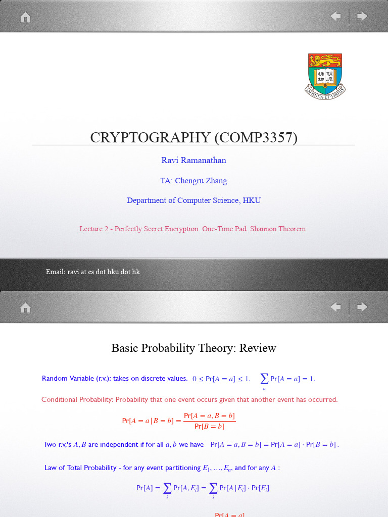COMP3357 - 2023-Lec 2 | PDF | Cryptography | Key (Cryptography)