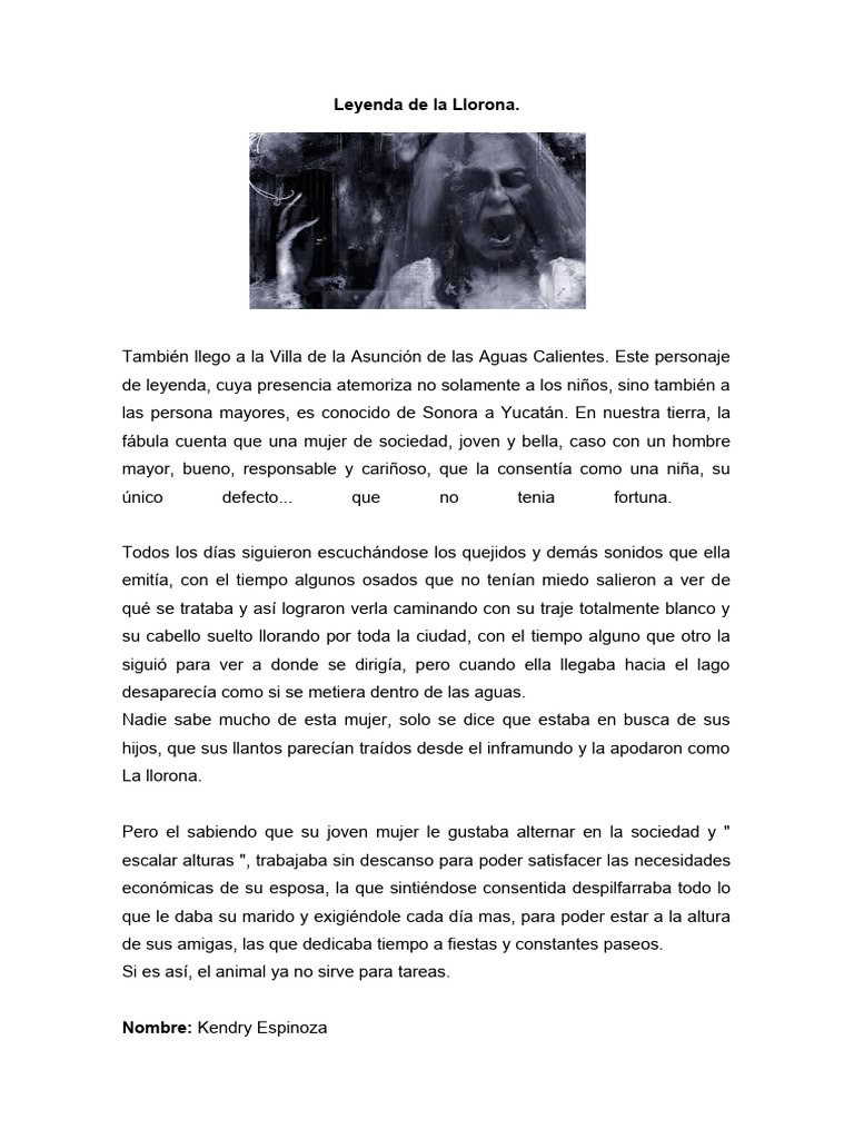 Leyenda de La Llorona | PDF