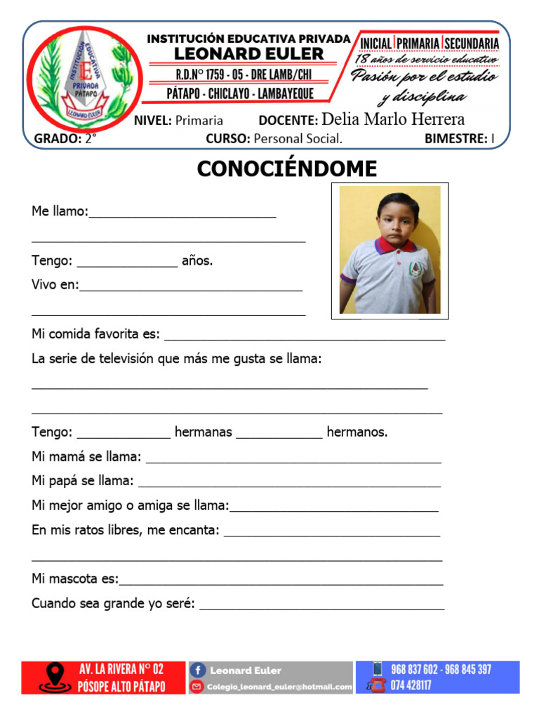 Tema 1 Conociéndome Pdf