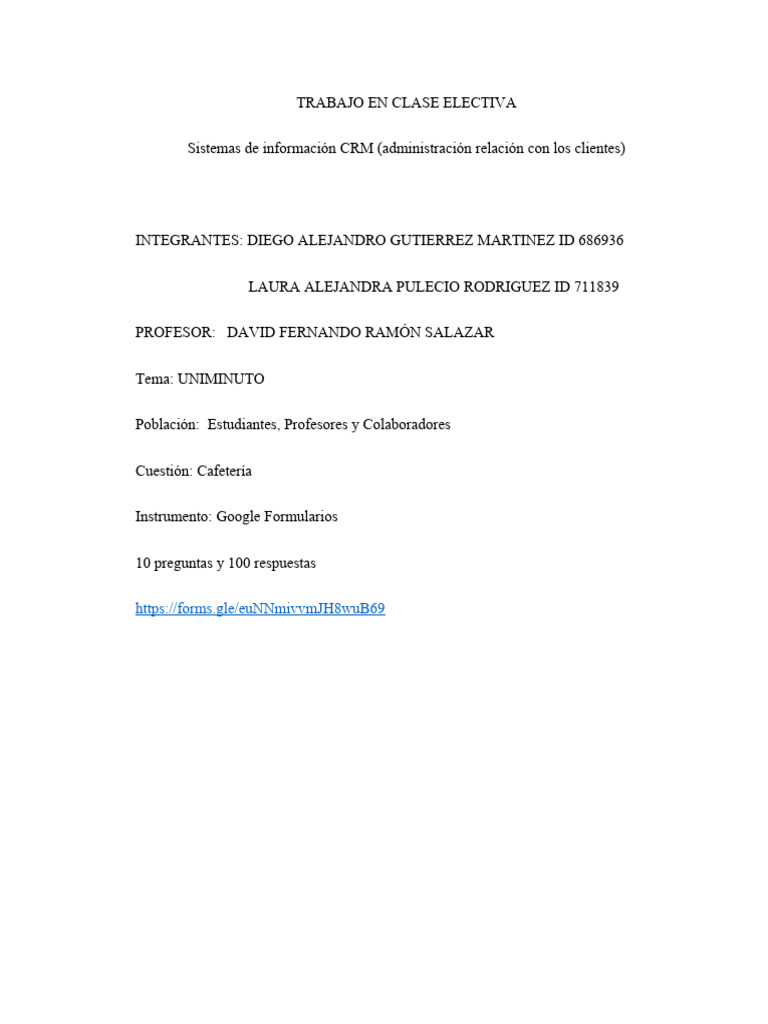 Trabajo en Clase Electiva | PDF