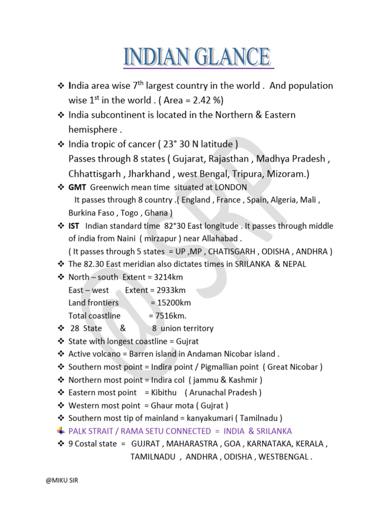 India: Geography, States, and Borders Overview | PDF | Geography ...
