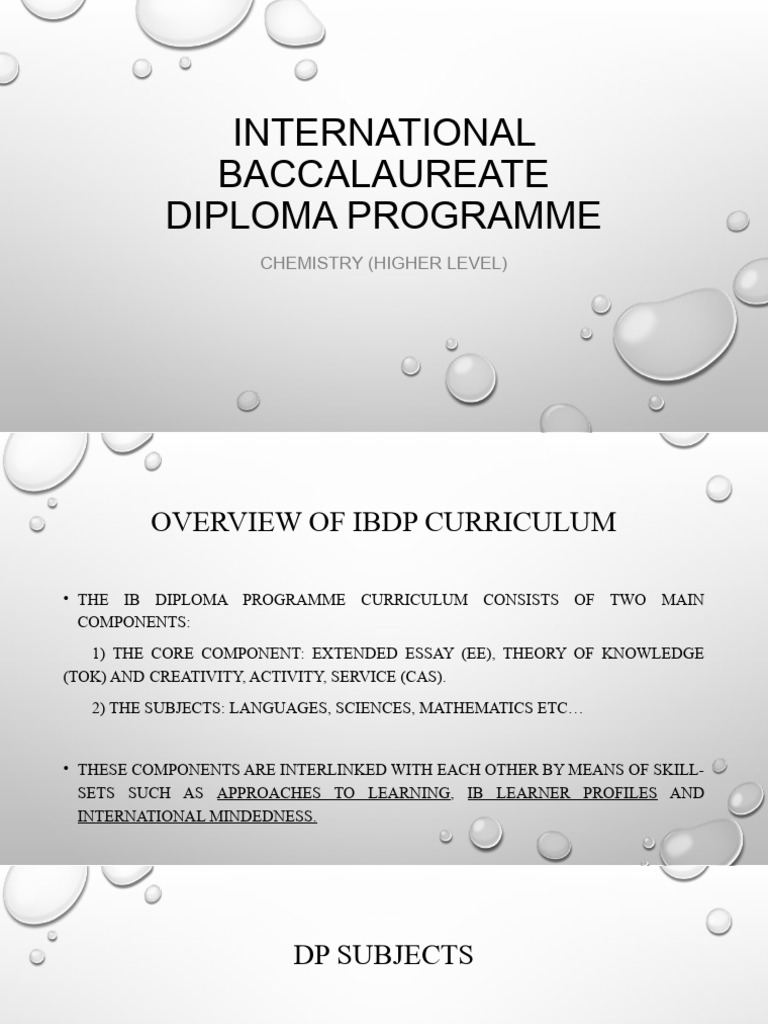 IB DP Chemistry HL Overview | PDF | Intelligence | Learning