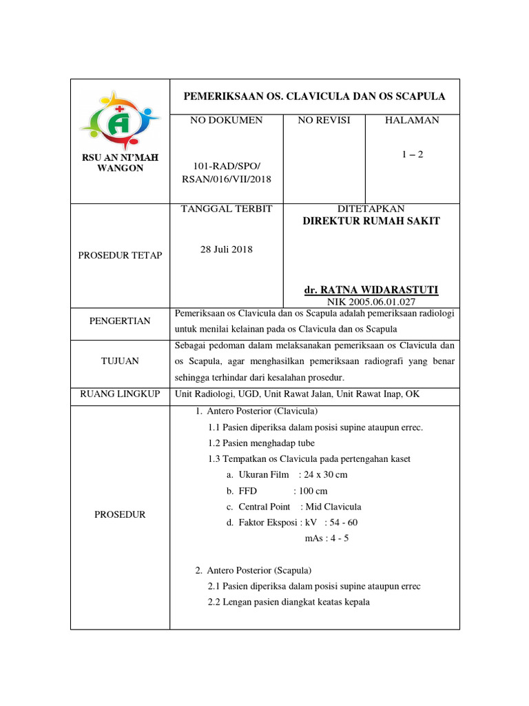 No. 16 - Spo Pemeriksaan Os Clavicula Dan Os Scapula | PDF | Sains ...