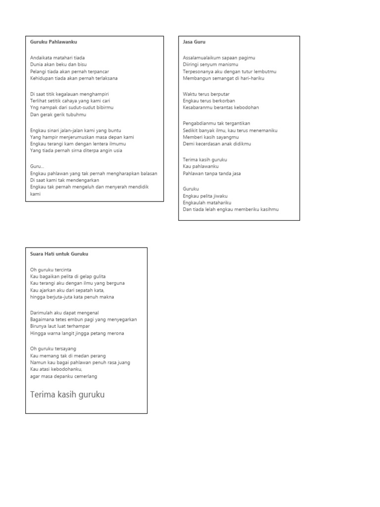 Sajak Hari Guru | PDF