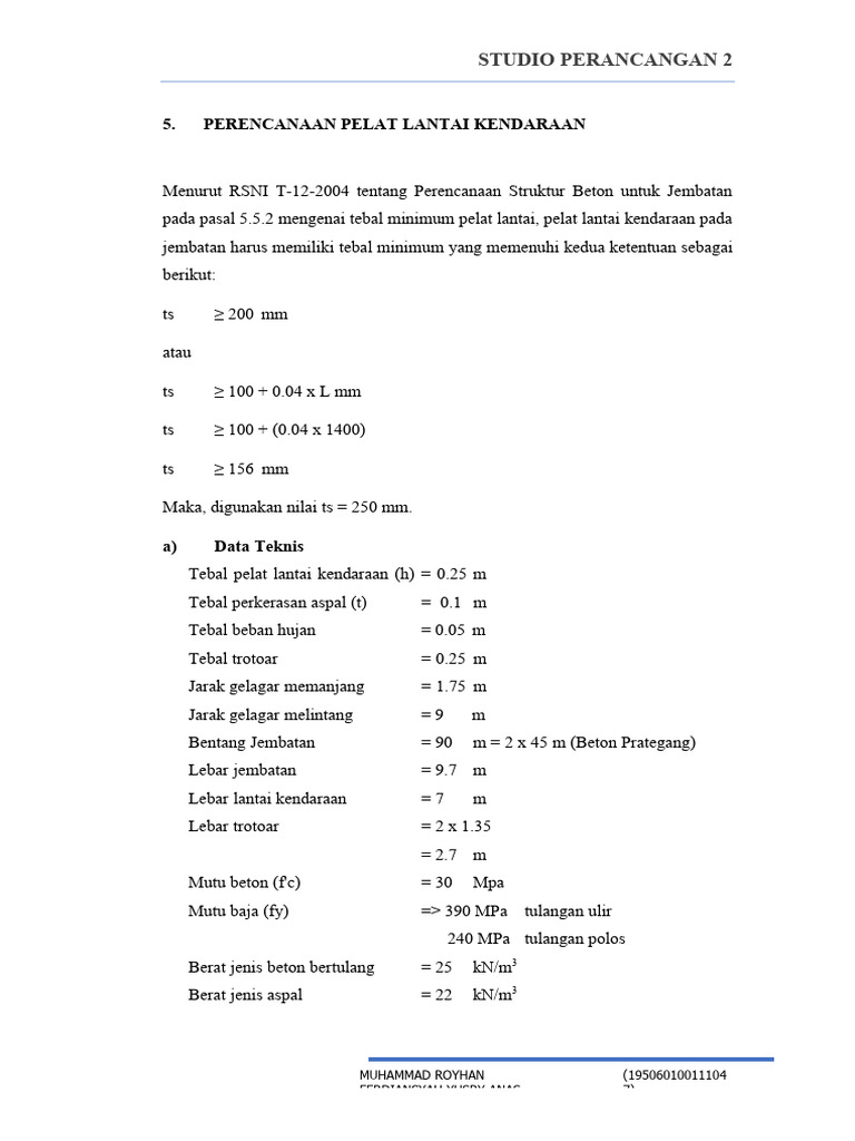 Pelat Lantai Jembatan | PDF | Sains & Matematika