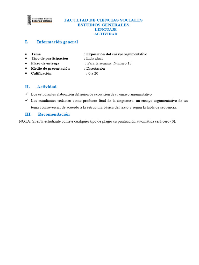 Guion para Disertar El Ensayo Argumentativo | PDF | Contabilidad | Ensayos