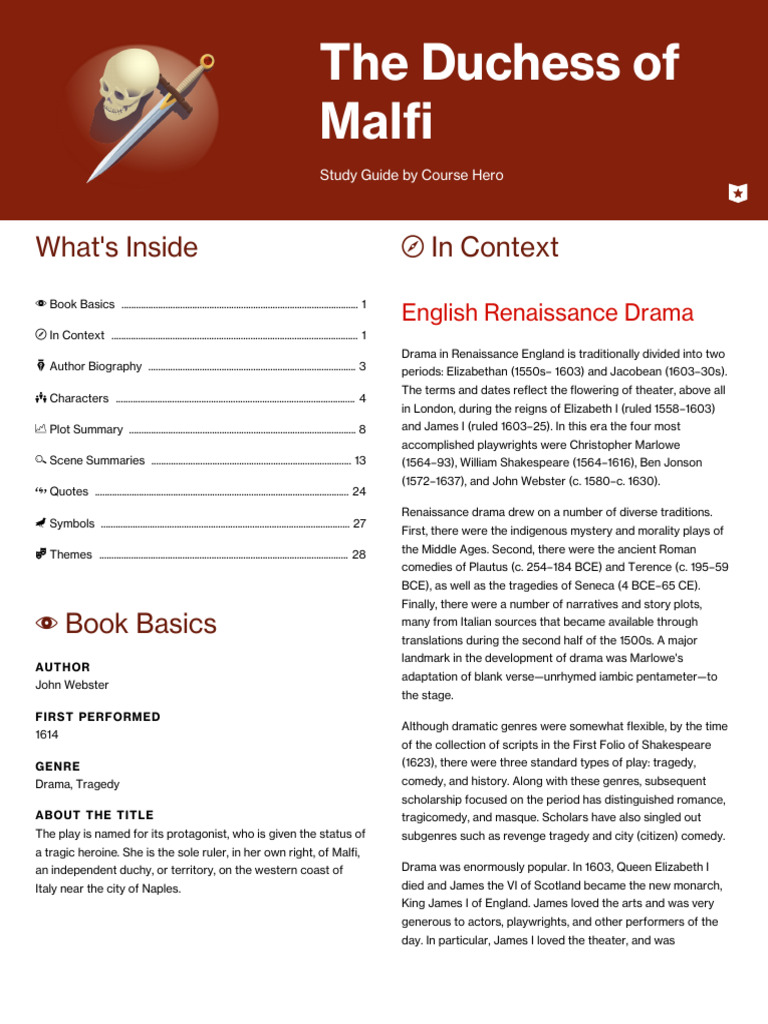 John Webster's The Duchess of Malfi | PDF