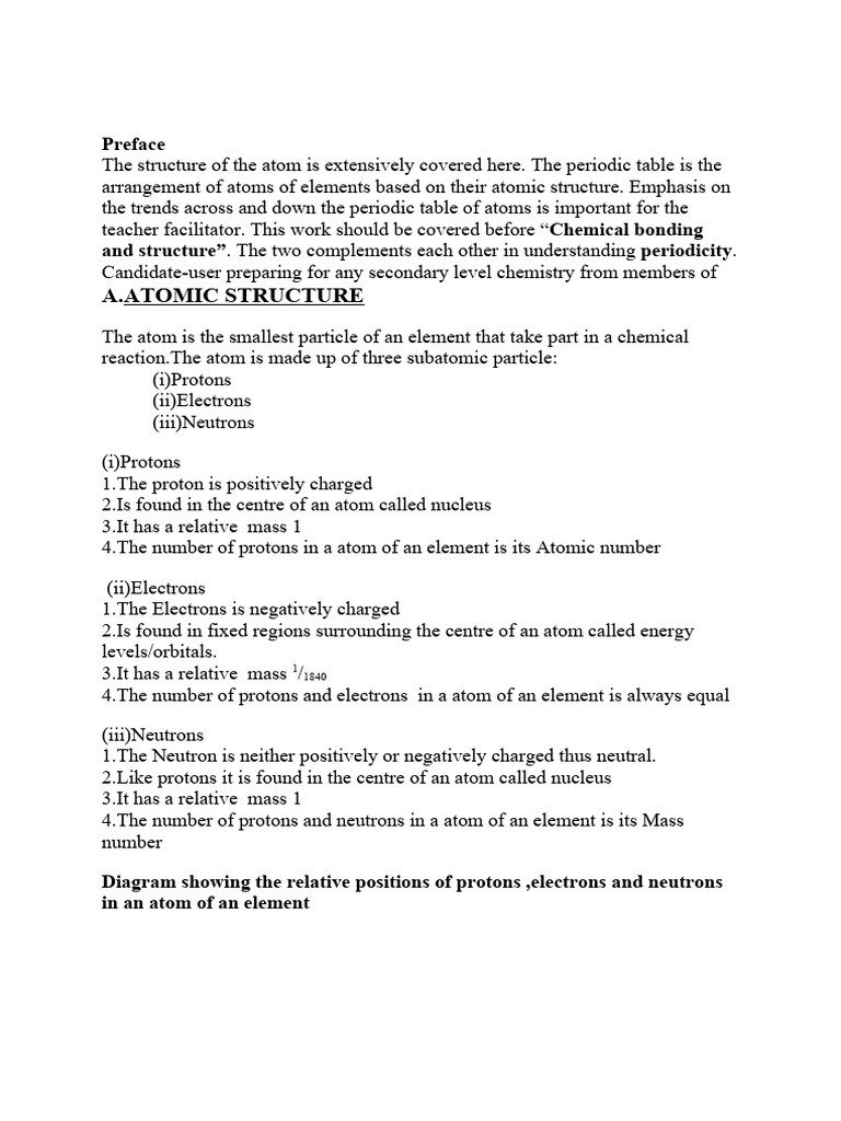 Atomic Structure and Periodic Table - Chem - f2 - V1 | Download Free ...