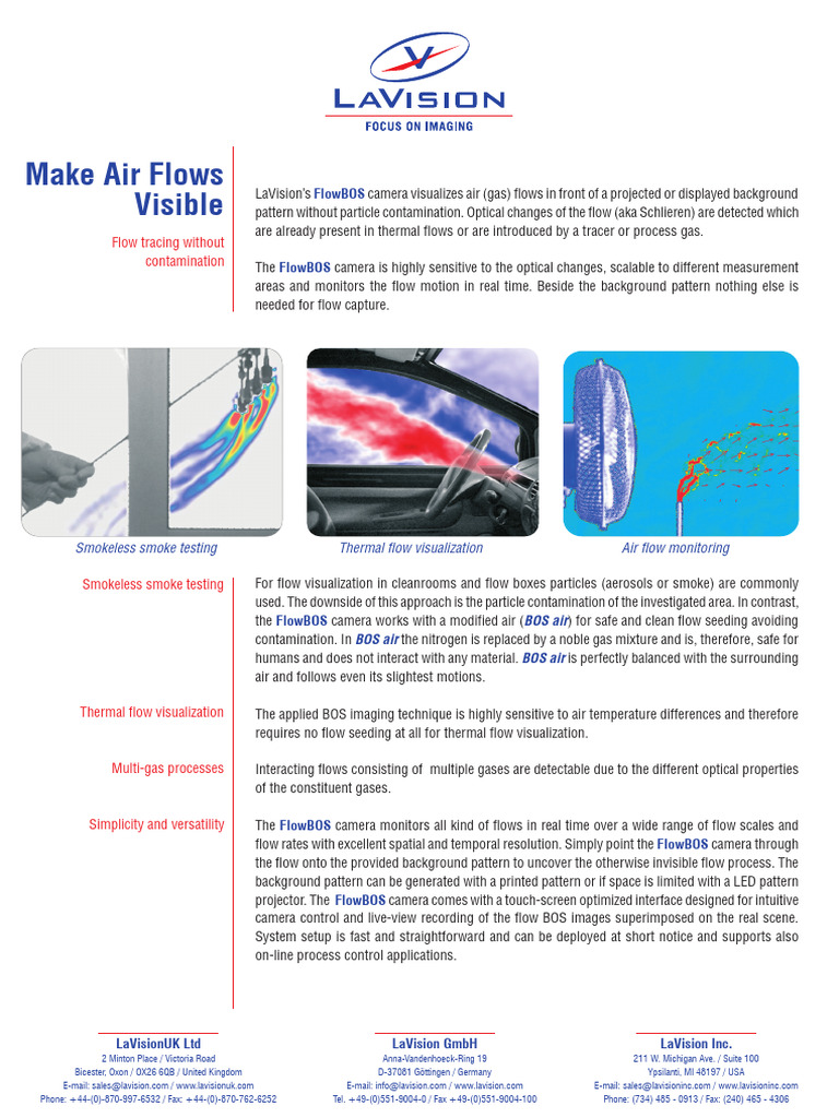 FlowBOS Camera for Air Flow Visualization | PDF | Gases | Smoke