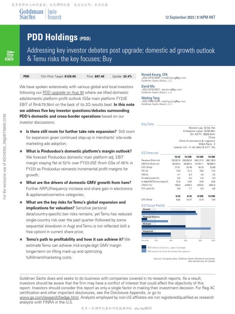 PDD Holdings (PDD) - Addressing Key Investor Debates Post Upgrade ...