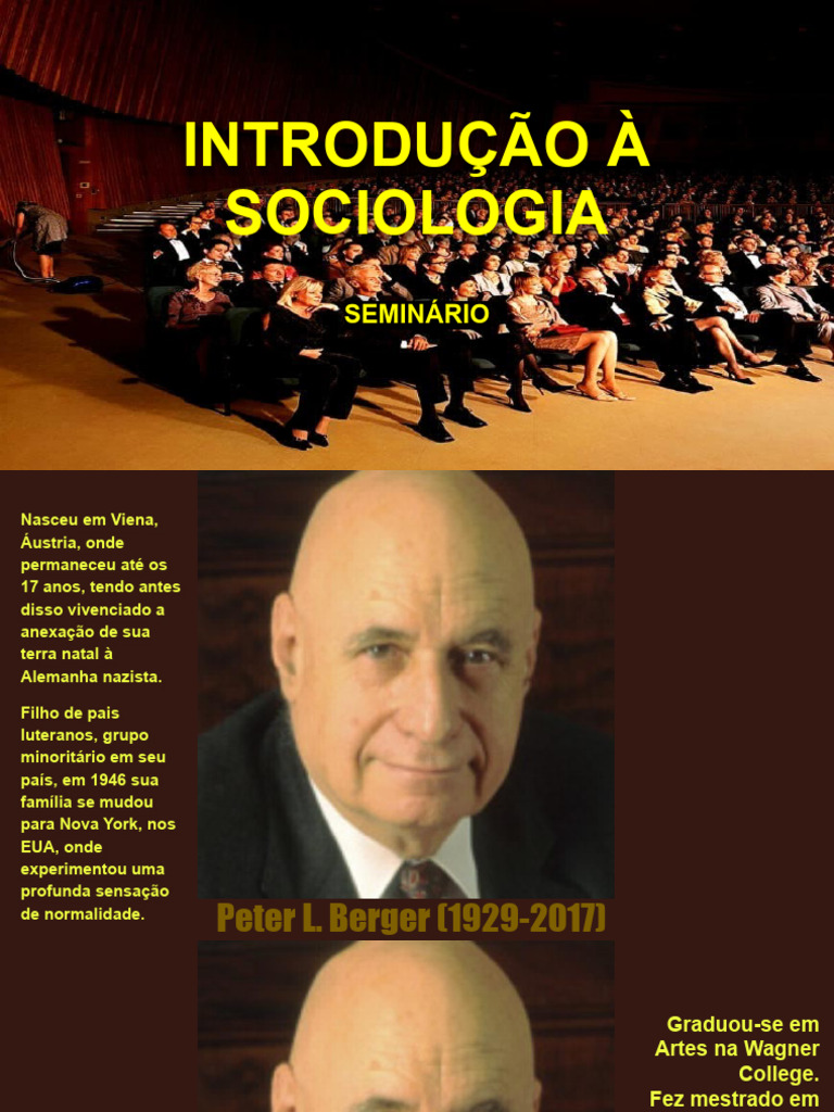SEMINÁRIO Peter Berger | PDF | Sociologia | Sociedade
