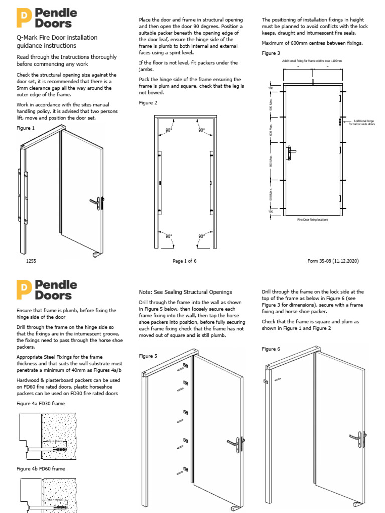 Q-Mark Fire Door Installation Guide | PDF | Door | Building Engineering