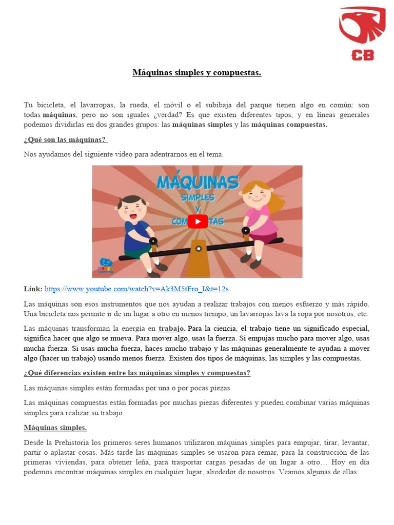 Máquinas Simples y Compuestas | PDF