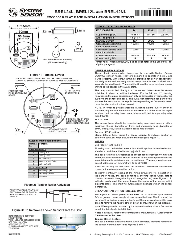 I56-1749-020-ECO1000BREL12L_12NL_24L | PDF | Relay | Switch