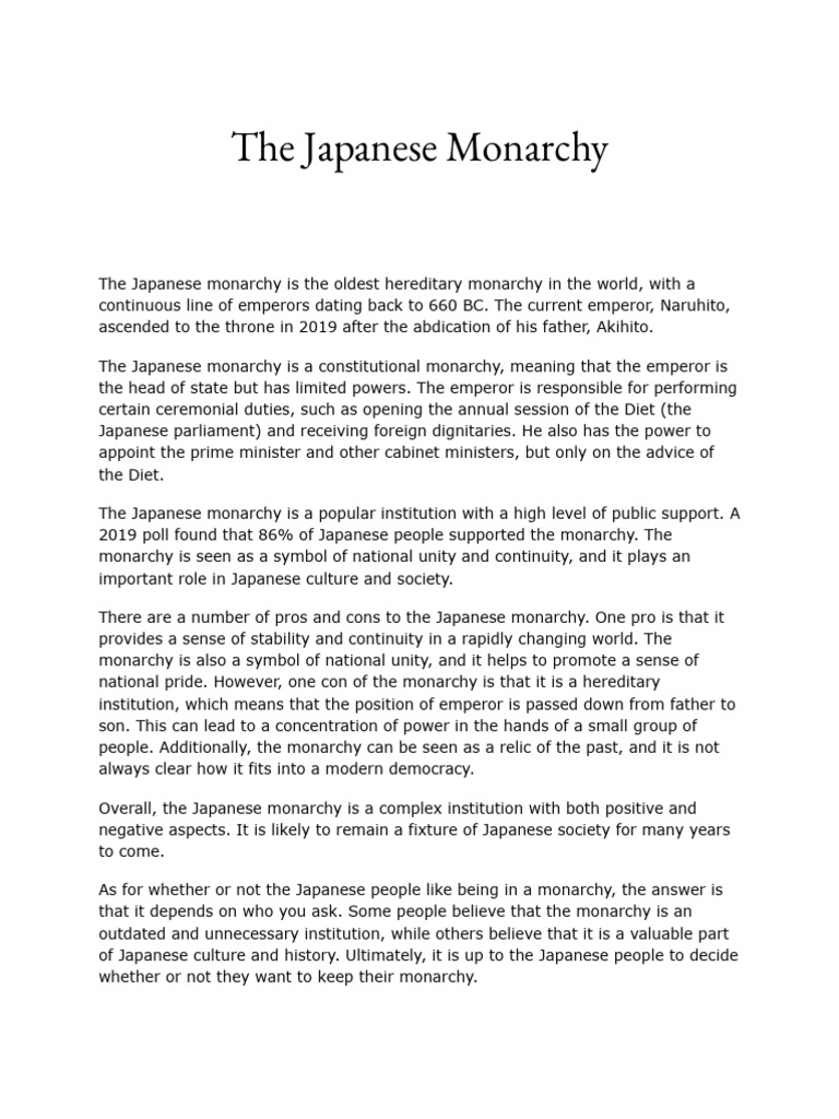 The Japanese Monarchy | PDF | Monarchy | Japan
