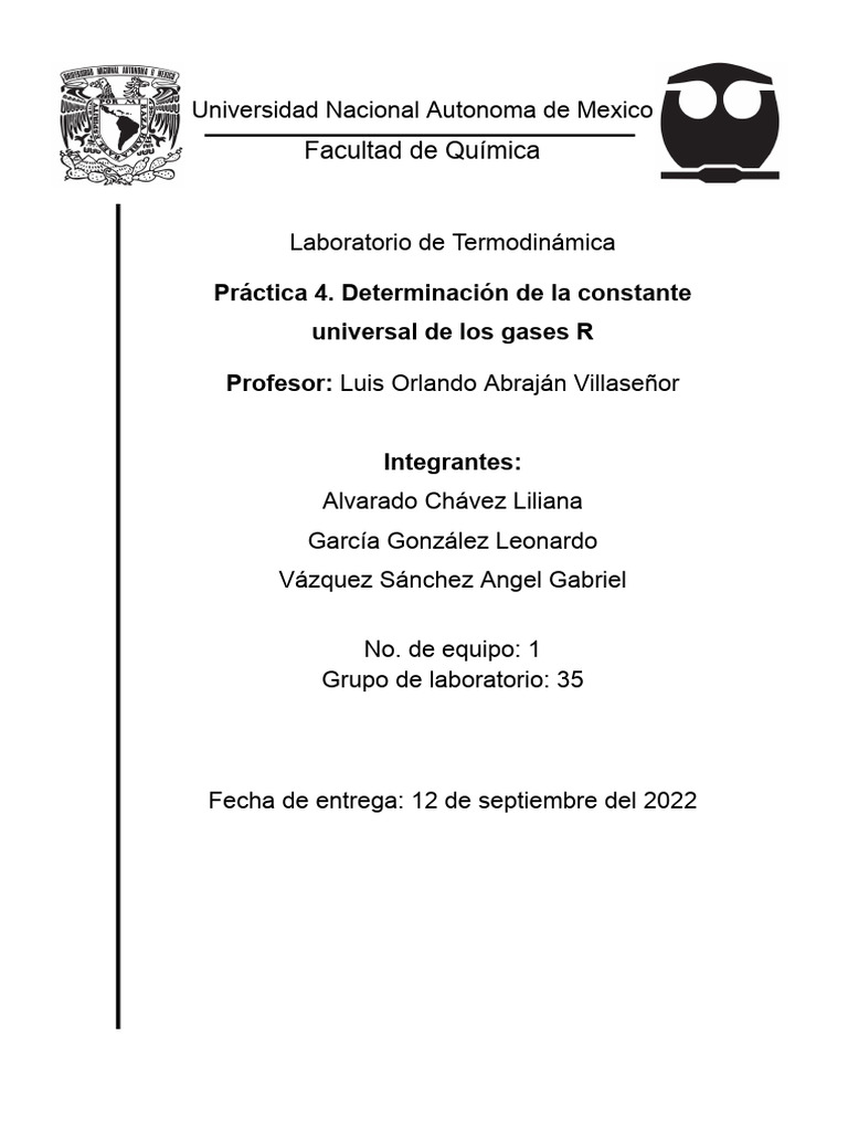 Reporte P4 | PDF | Gases | Mole (Unidad)