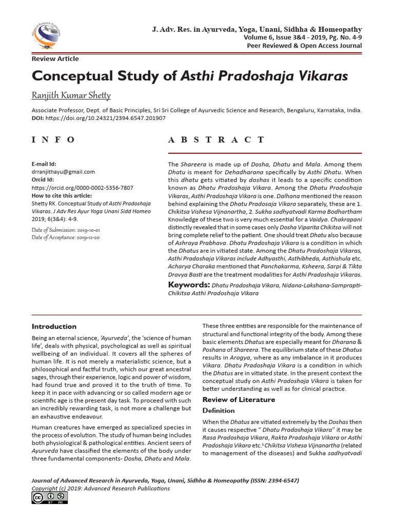 Aasthi Pardoshaj Vikar | PDF | Ayurveda | Health Sciences