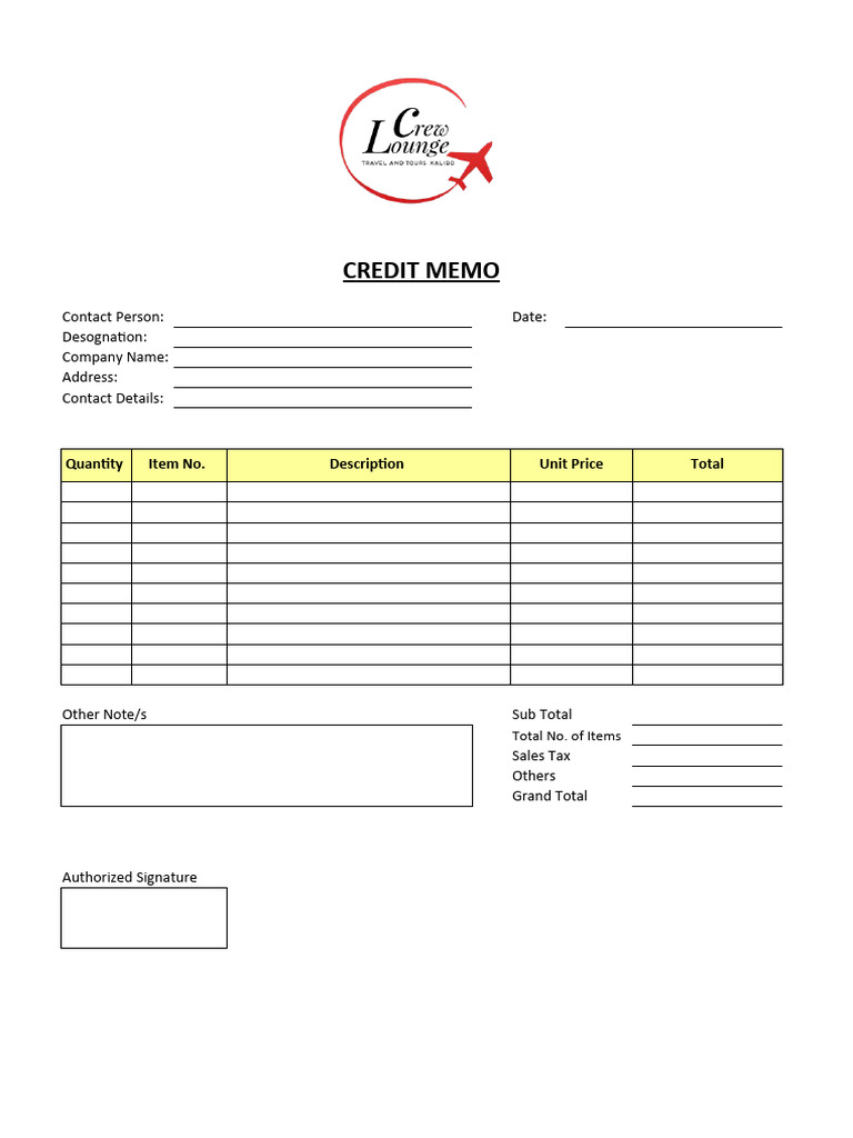 Credit Memo | PDF