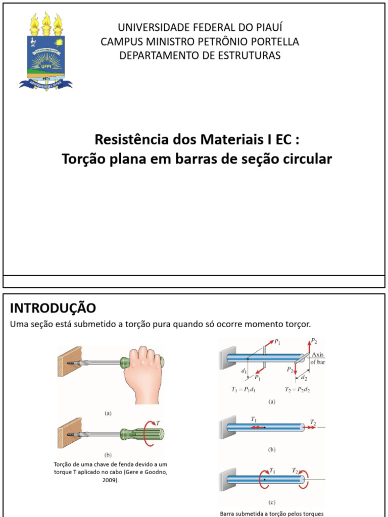 Tensões em Barras Circulares Vazadas | PDF | Estresse (Mecânica) | Mecânica