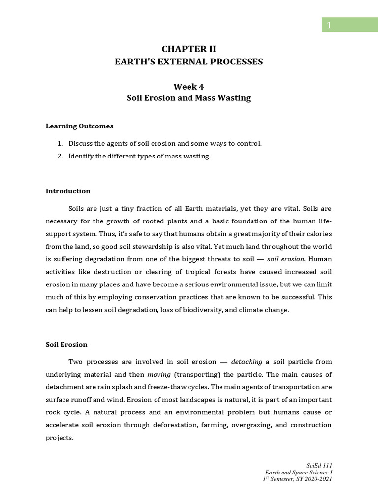 Earth Science Week 4 Module 4 | PDF | Erosion | Landslide