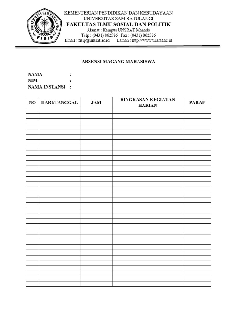 ABSENSI MAGANG MAHASISWA | PDF