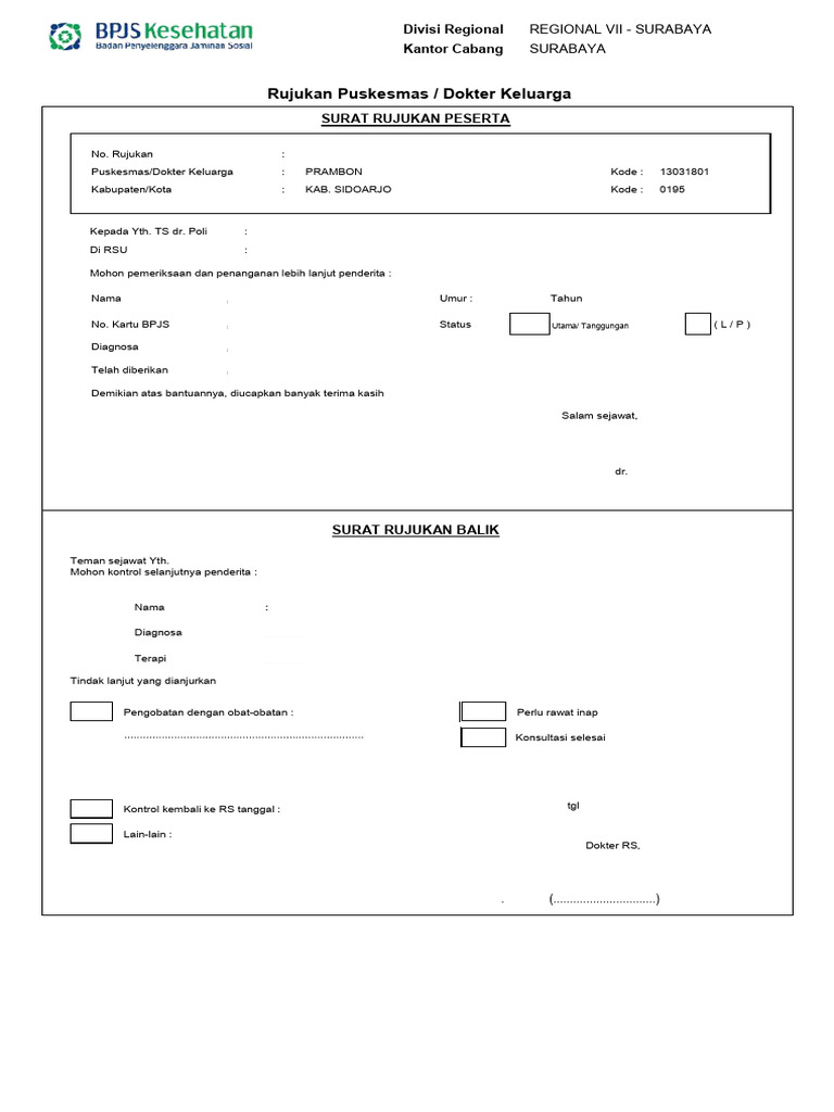Rujukan Bpjs Kosong | PDF